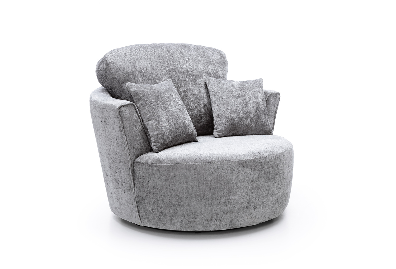 Harriet Crushed Chenille Swivel Chair - Abakus Direct